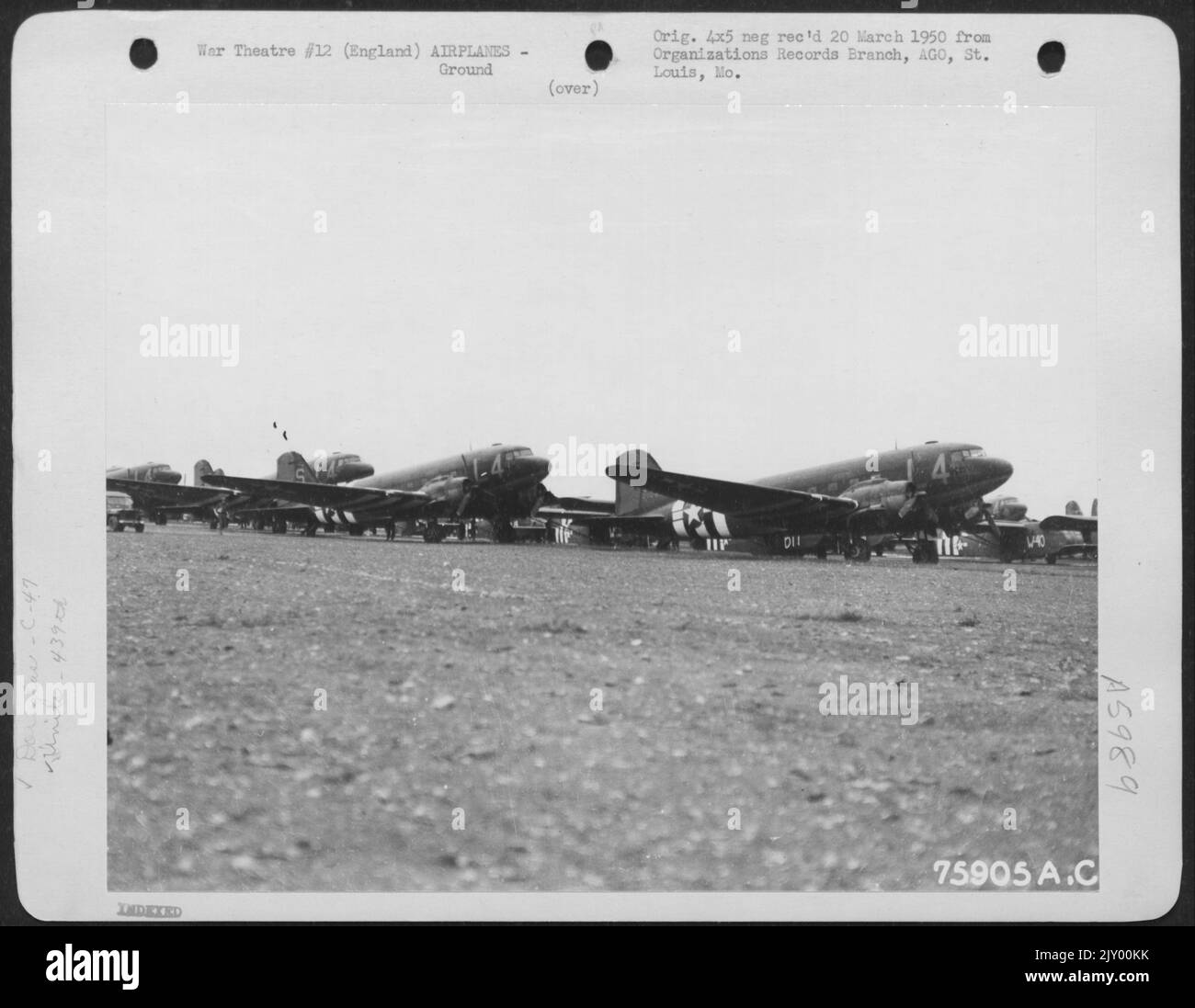Douglas C-47's And Cg-4 Gliders Of The 439Th Troop Carrier Group Lined ...