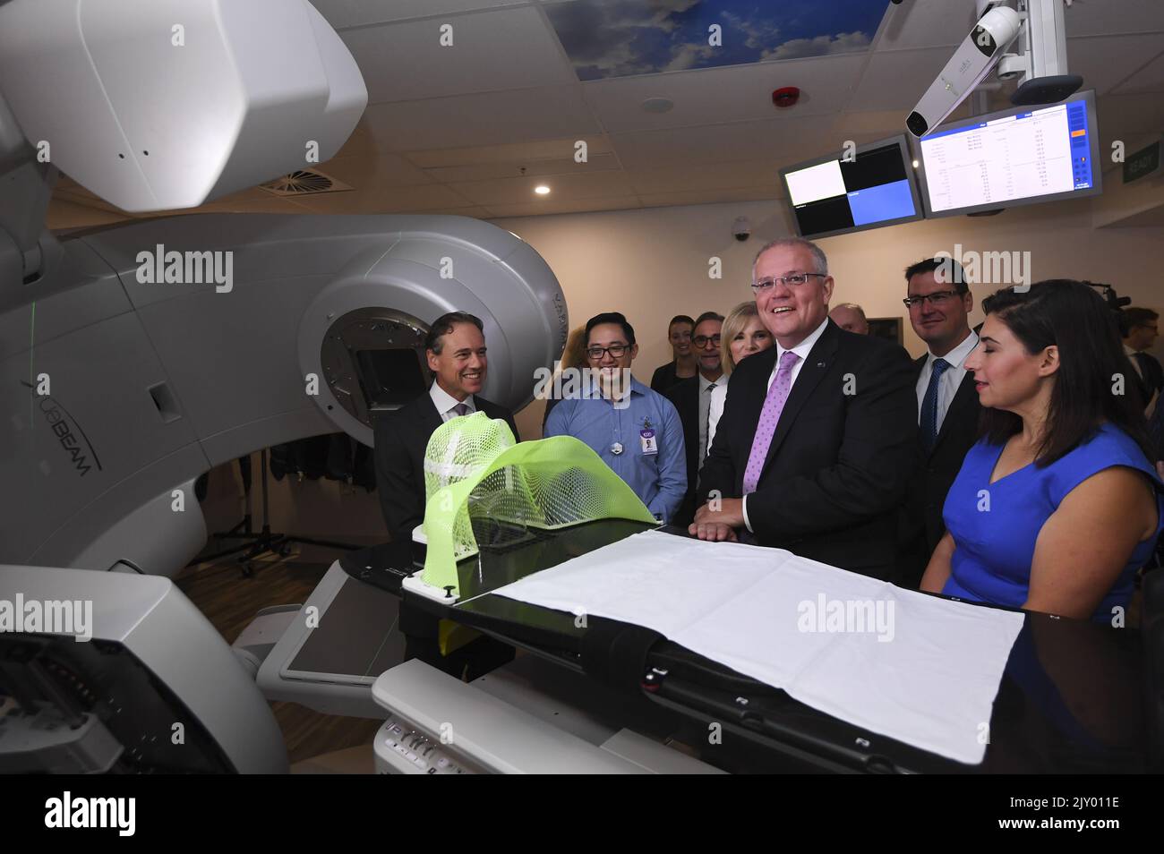 Australian Prime Minister Scott Morrison takes a look at a radiation ...