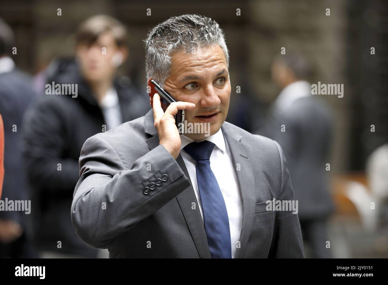 NRMA spokesperson Peter Khoury arrives at a media conference in Martin ...