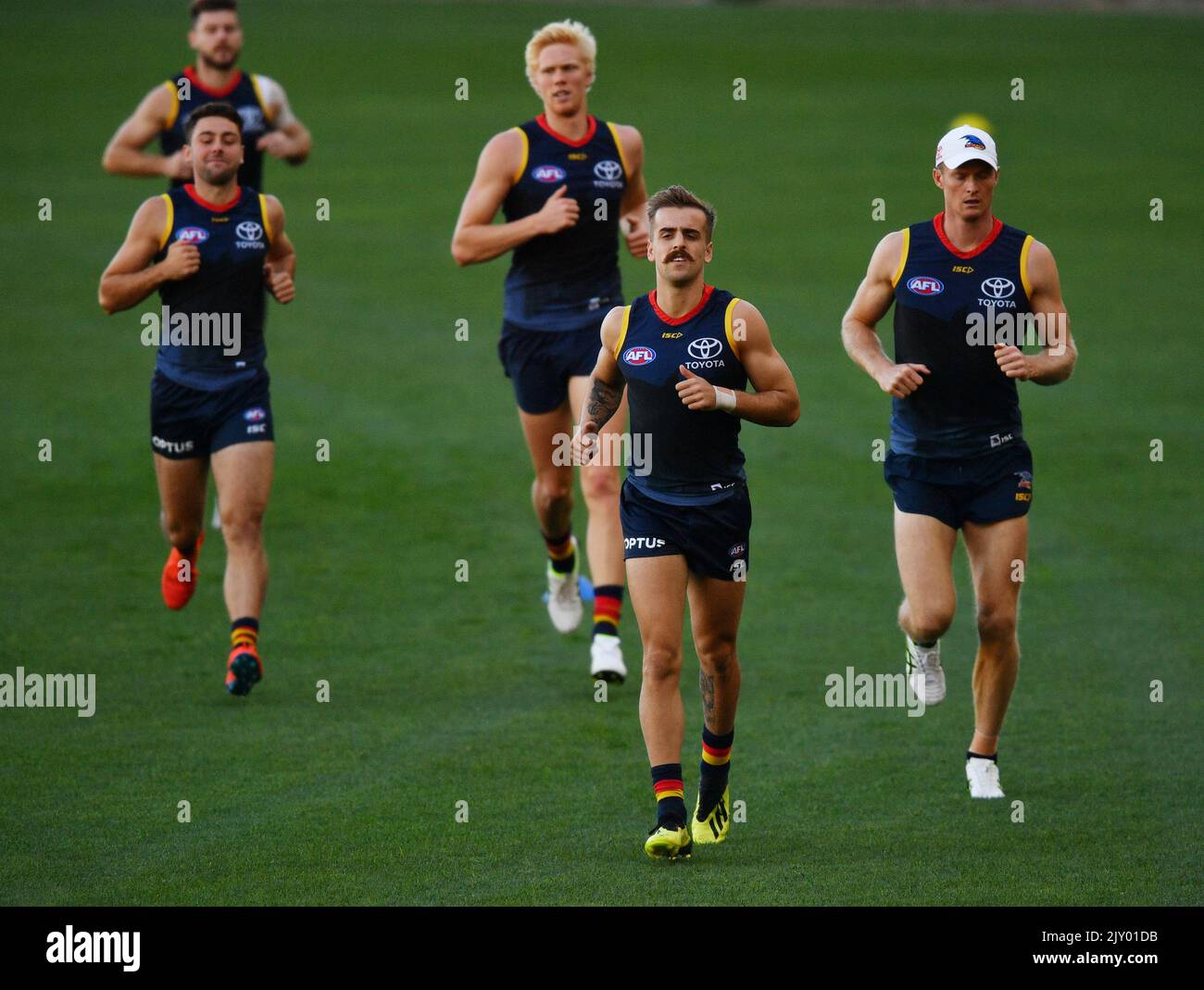 Adelaide Crows players are seen during a training session at Adelaide ...