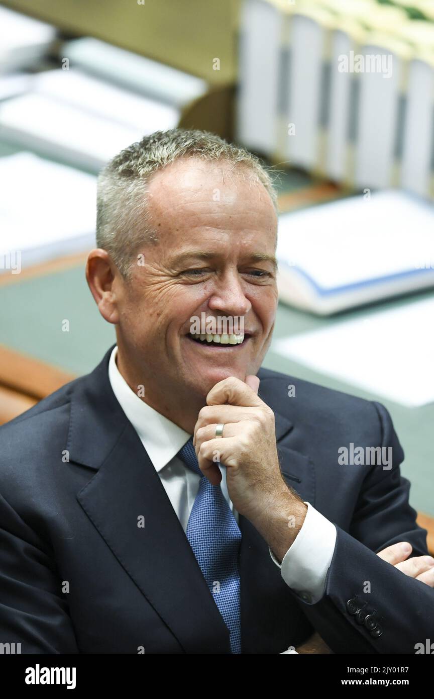 Australian Opposition Leader Bill Shorten reacts during House of ...