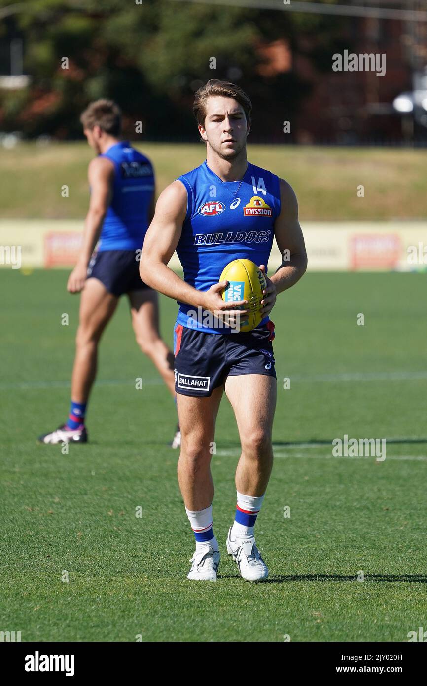 Rhylee West is seen during a Western Bulldogs training session at ...