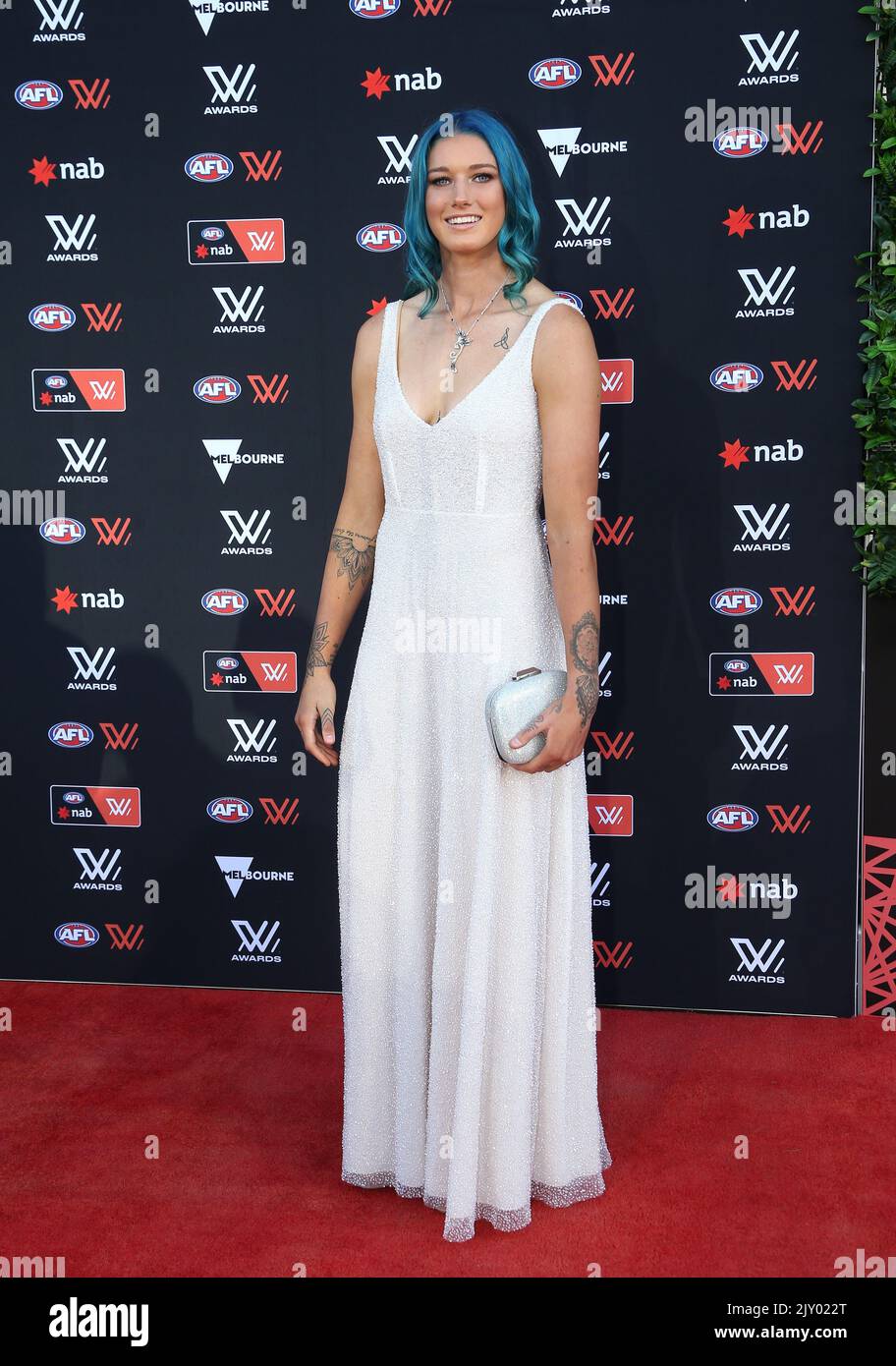 Tayla Harris of the Carlton Blues arrives on the red carpet during the ...