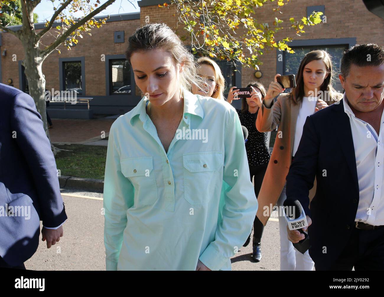Harriet Wran departs the Wyong Court in Wyong, Wednesday, April 3, 2019. The daughter of former ...