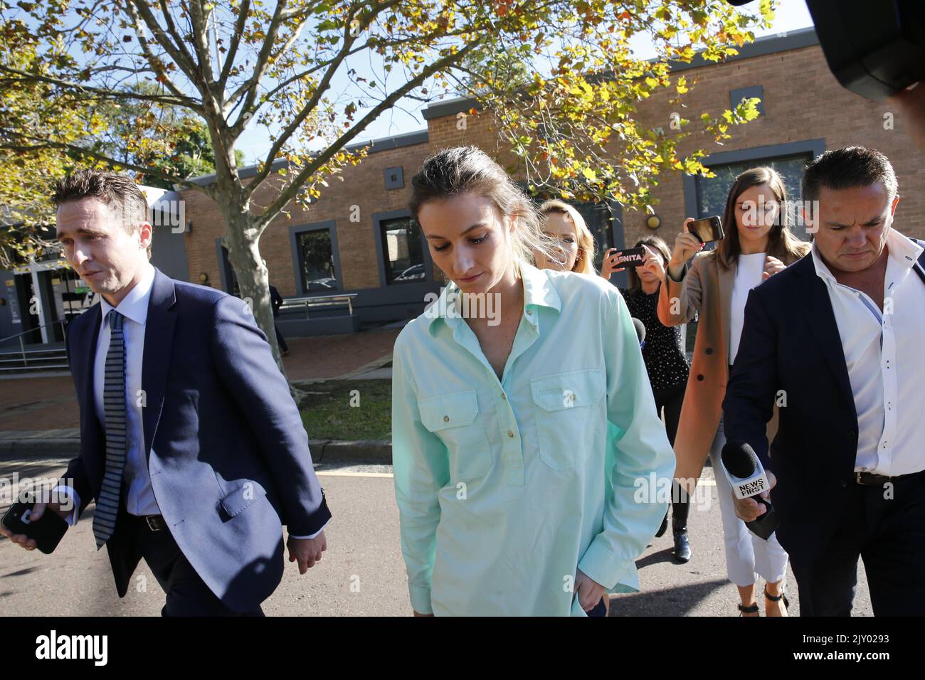 Harriet Wran departs the Wyong Court in Wyong, Wednesday, April 3, 2019. The daughter of former ...