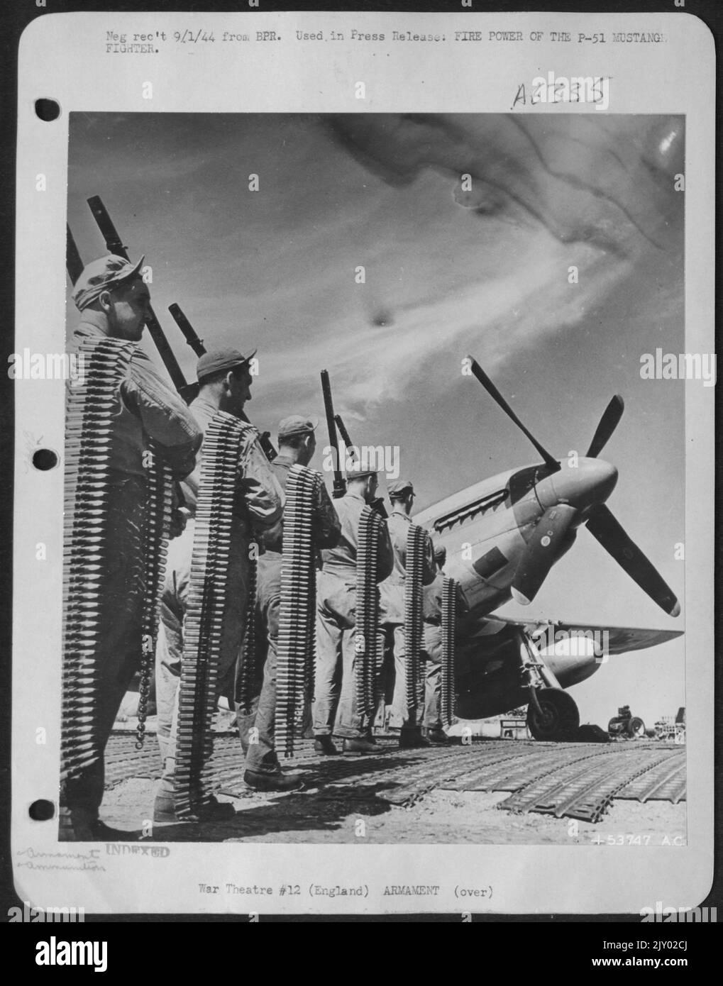 FIRE POWER OF THE P-51 MUSTANG FIGHTER. These are the six .50 calibre ...