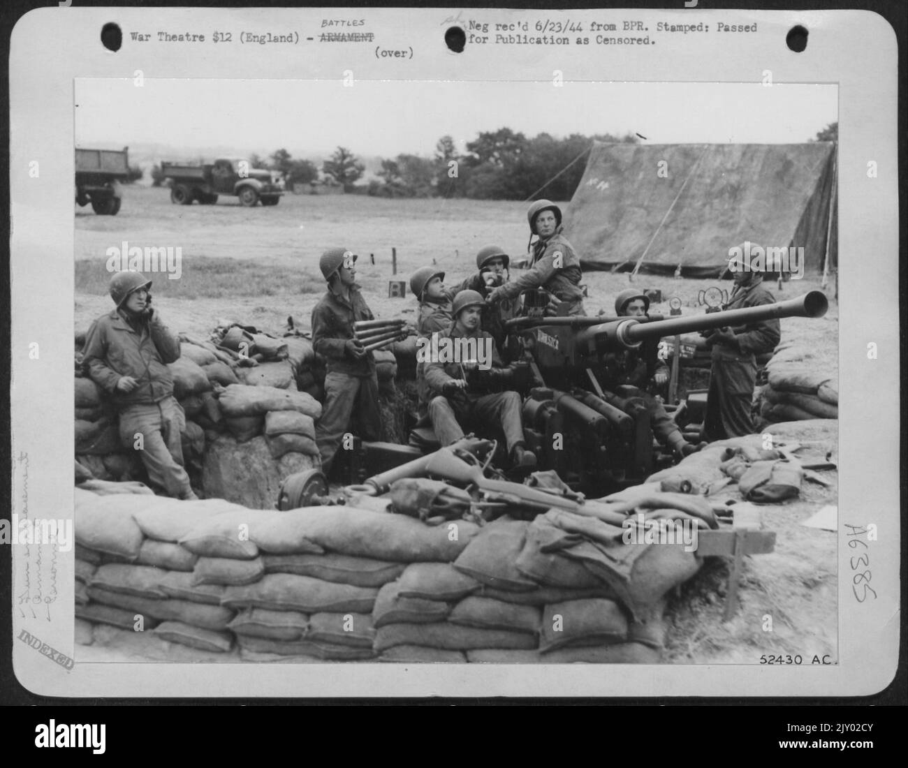 Pictured here is 9th AF Air Defense Command Crew. In a gun position ...
