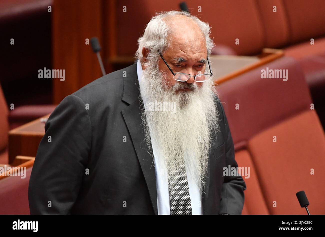 Labor senator Pat Dodson speaks during a censure motion against ...