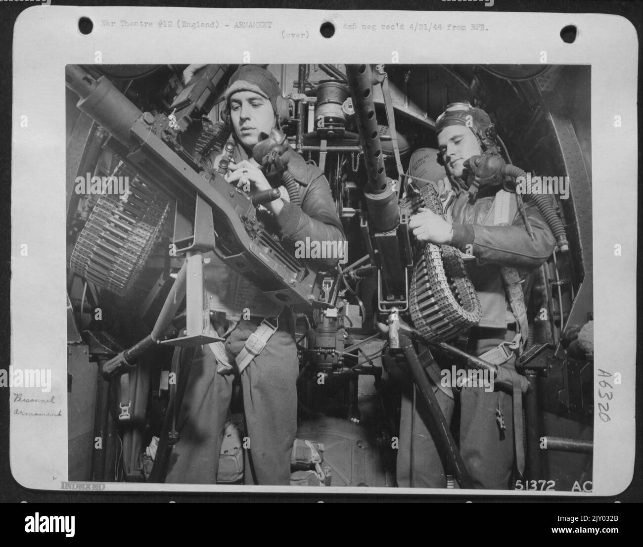 Left to right: S/Sgt. Wm. L. Adair, Consolidated B-24 Liberator gunner ...
