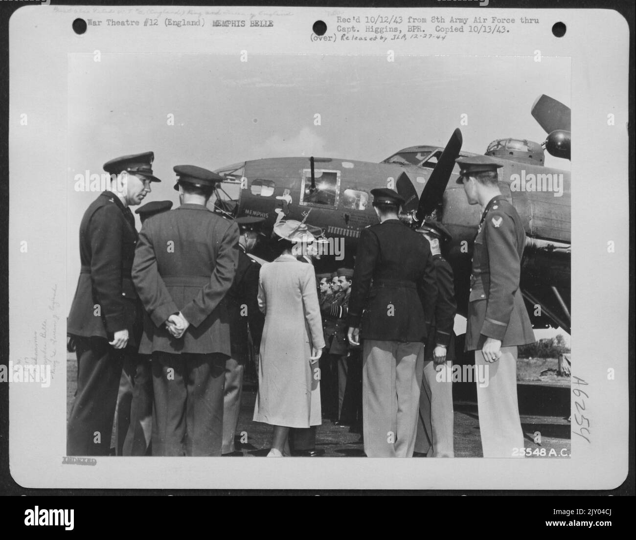 King George and Queen Elizabeth congratulating crew members of the ...