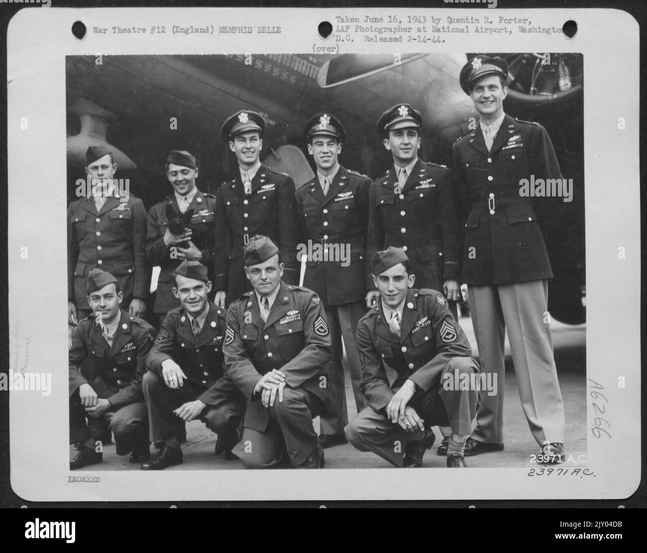Crew of the Battle-weary, but triumphant, "Memphis Belle" which made ...