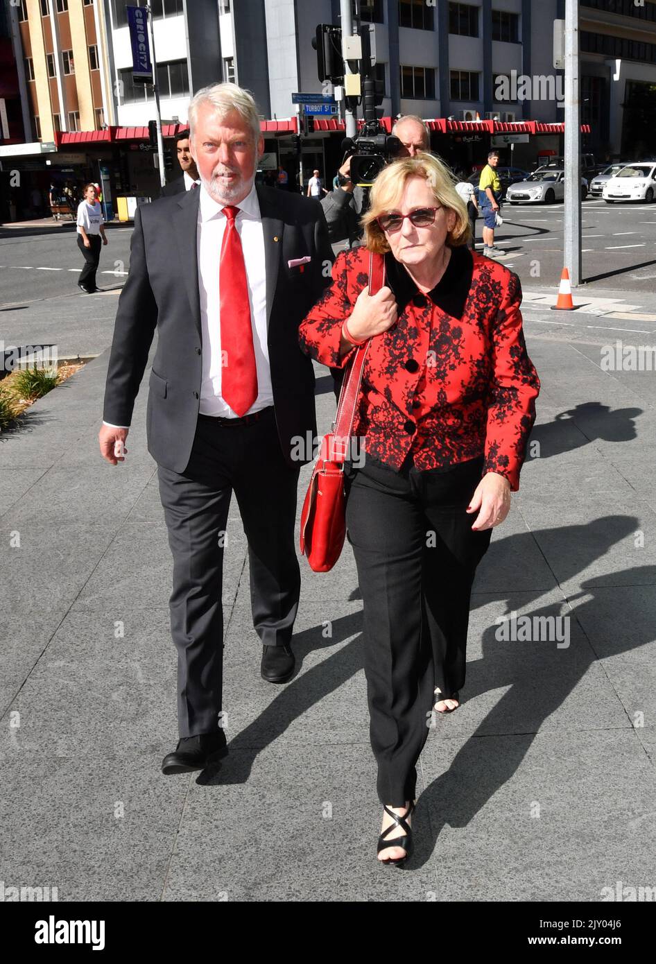 Bruce and Denise Morcombe are seen arriving at the Brisbane Coroners ...