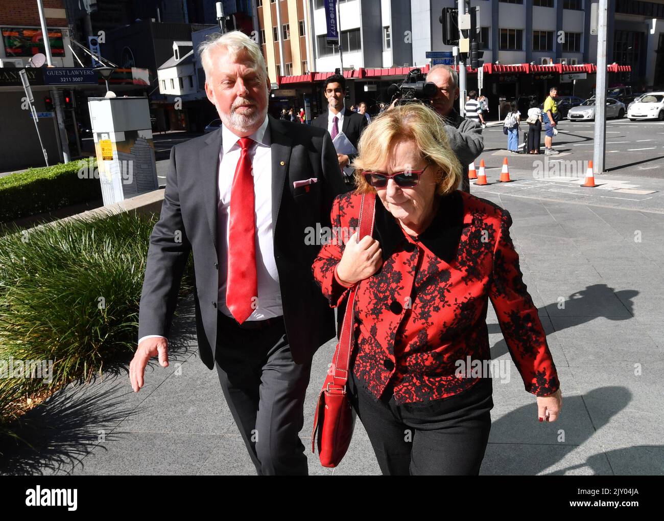 Bruce and Denise Morcombe are seen arriving at the Brisbane Coroners ...
