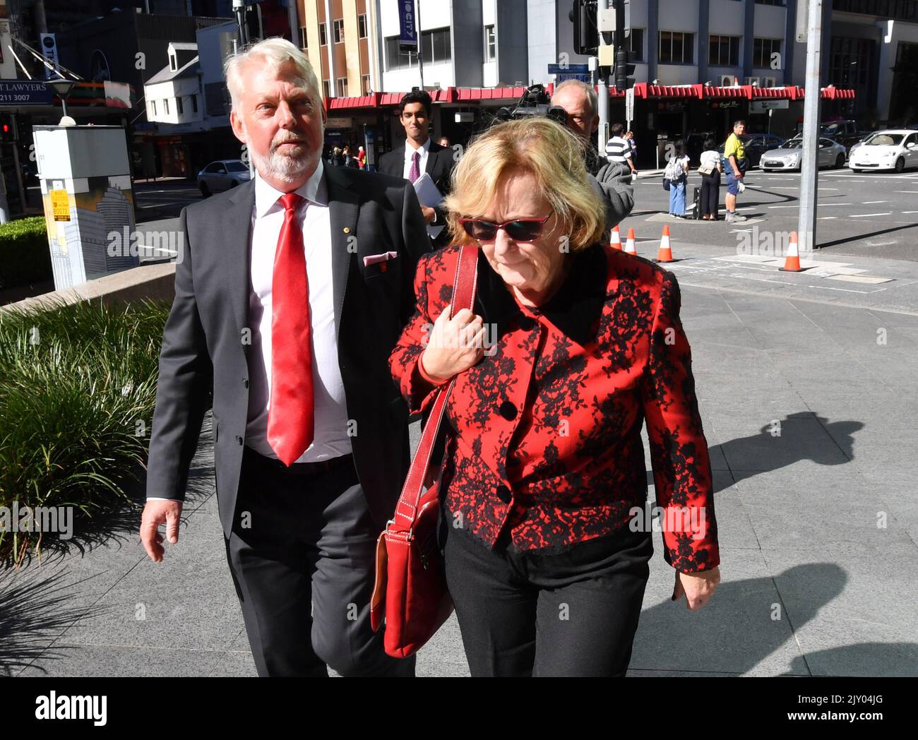 Bruce and Denise Morcombe are seen arriving at the Brisbane Coroners ...