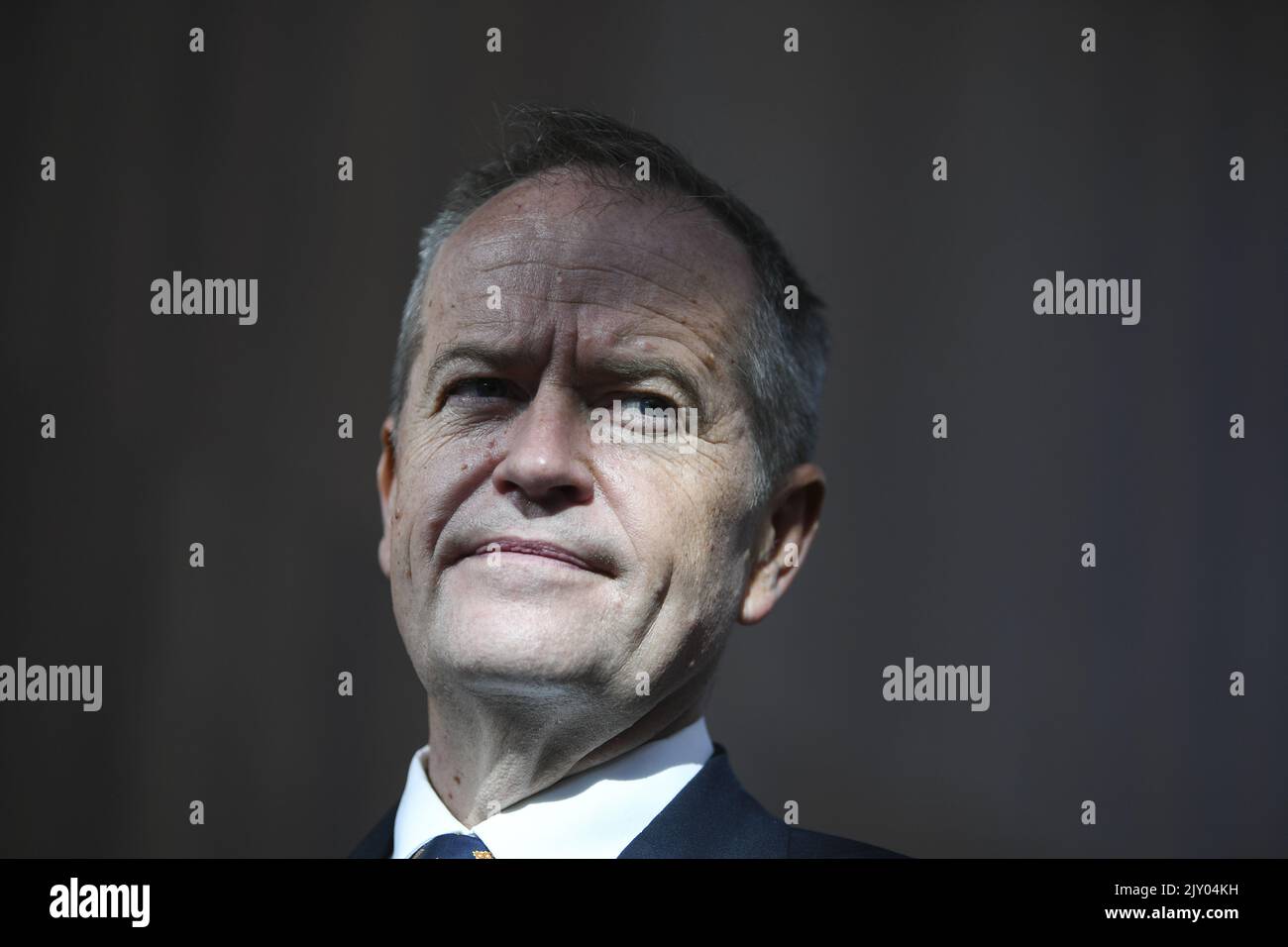 Australian Opposition Leader Bill Shorten speaks to the media during a ...