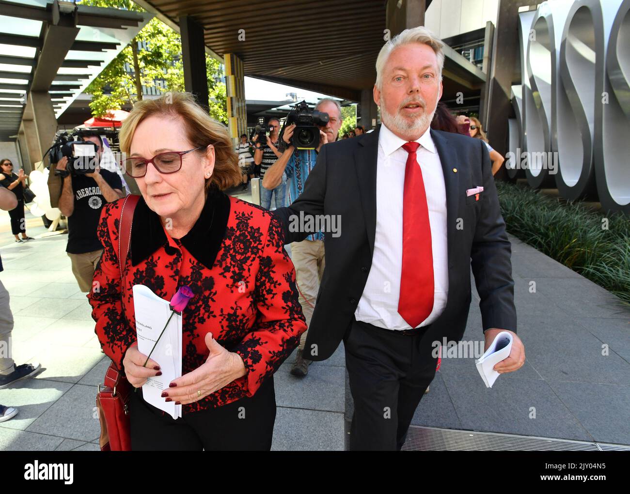 Denise and Bruce Morcombe are seen leaving the Brisbane Coroners Court ...