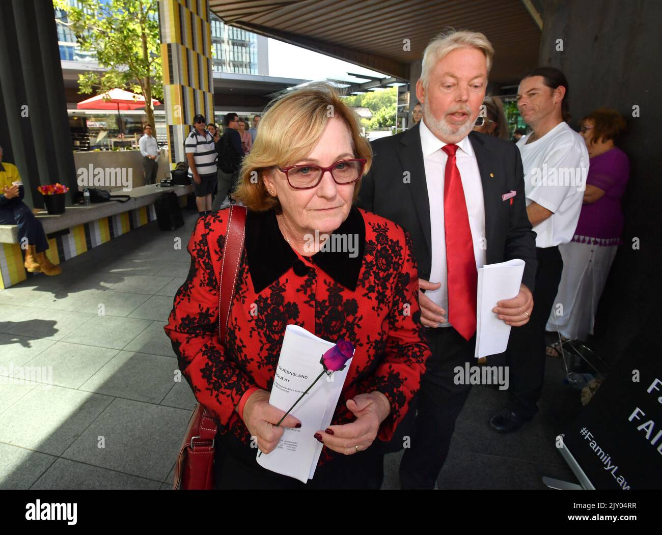 Denise and Bruce Morcombe are seen leaving the Brisbane Coroners Court ...