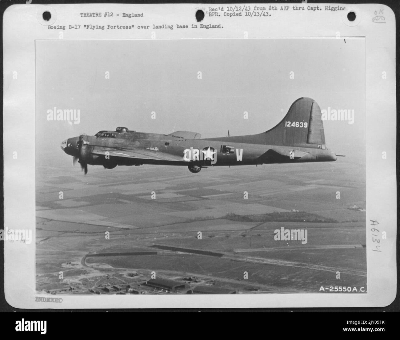 Boeing B-17 "Flying ofrtress" over landing base in England Stock Photo ...