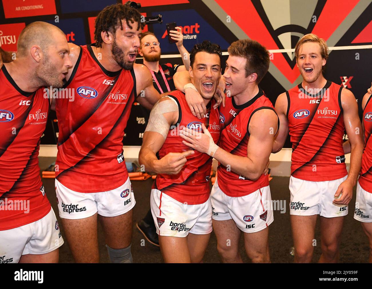 (L-R) Tom Bellchambers, Zac Clarke, Dylan Shiel, Andrew McGrath and ...
