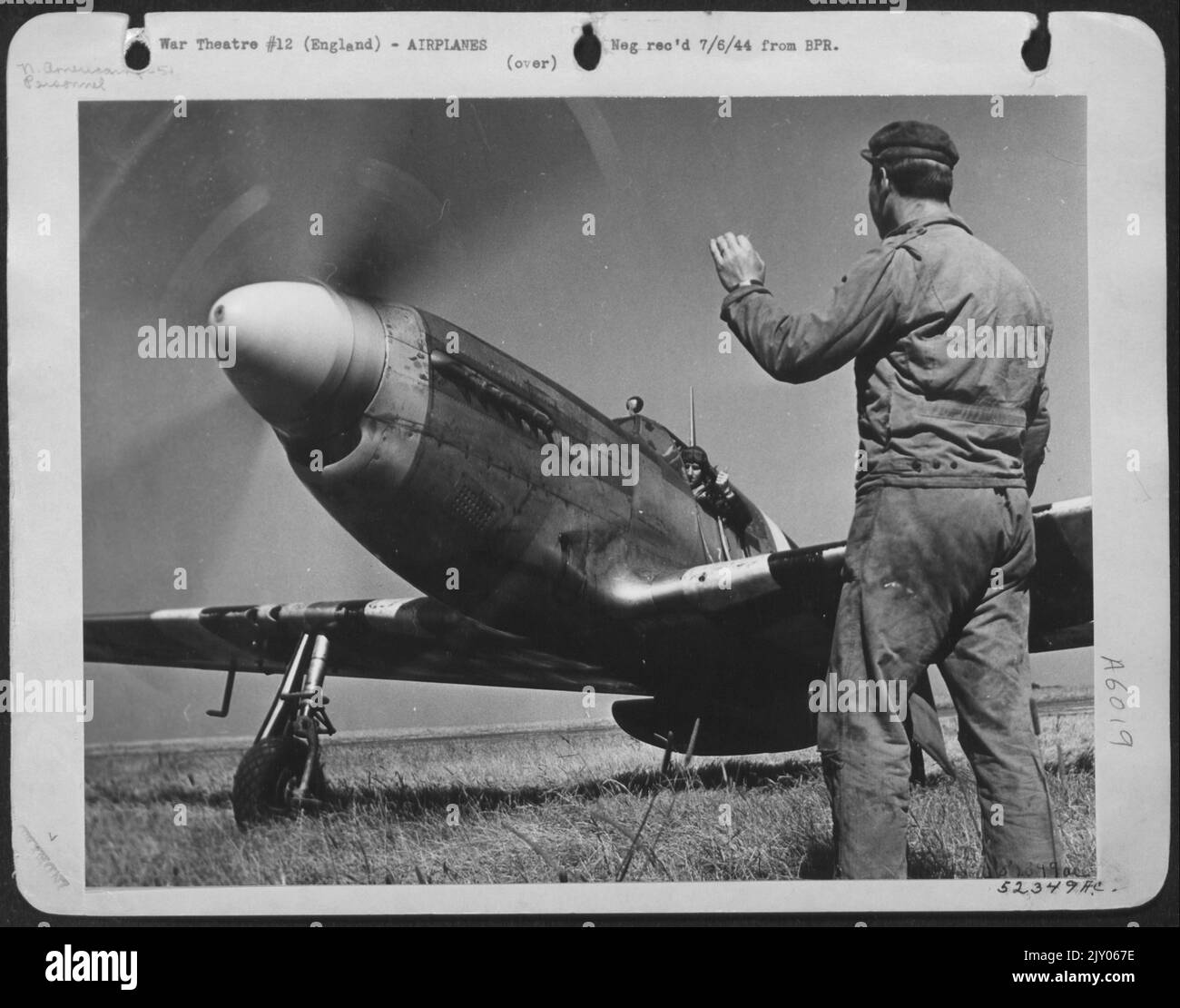 A P-51 Mustang pilot, Lt. Bruce W. Rowlett, of Long Beach, Calif ...