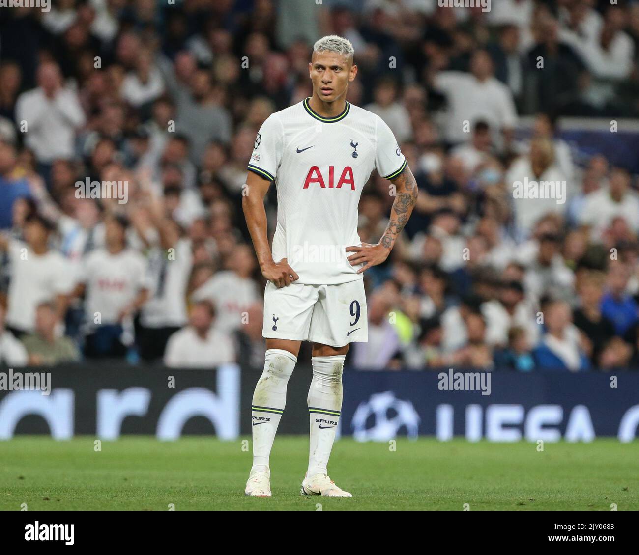 Richarlison #9 of Tottenham Hotspur during the gameduring the UEFA ...