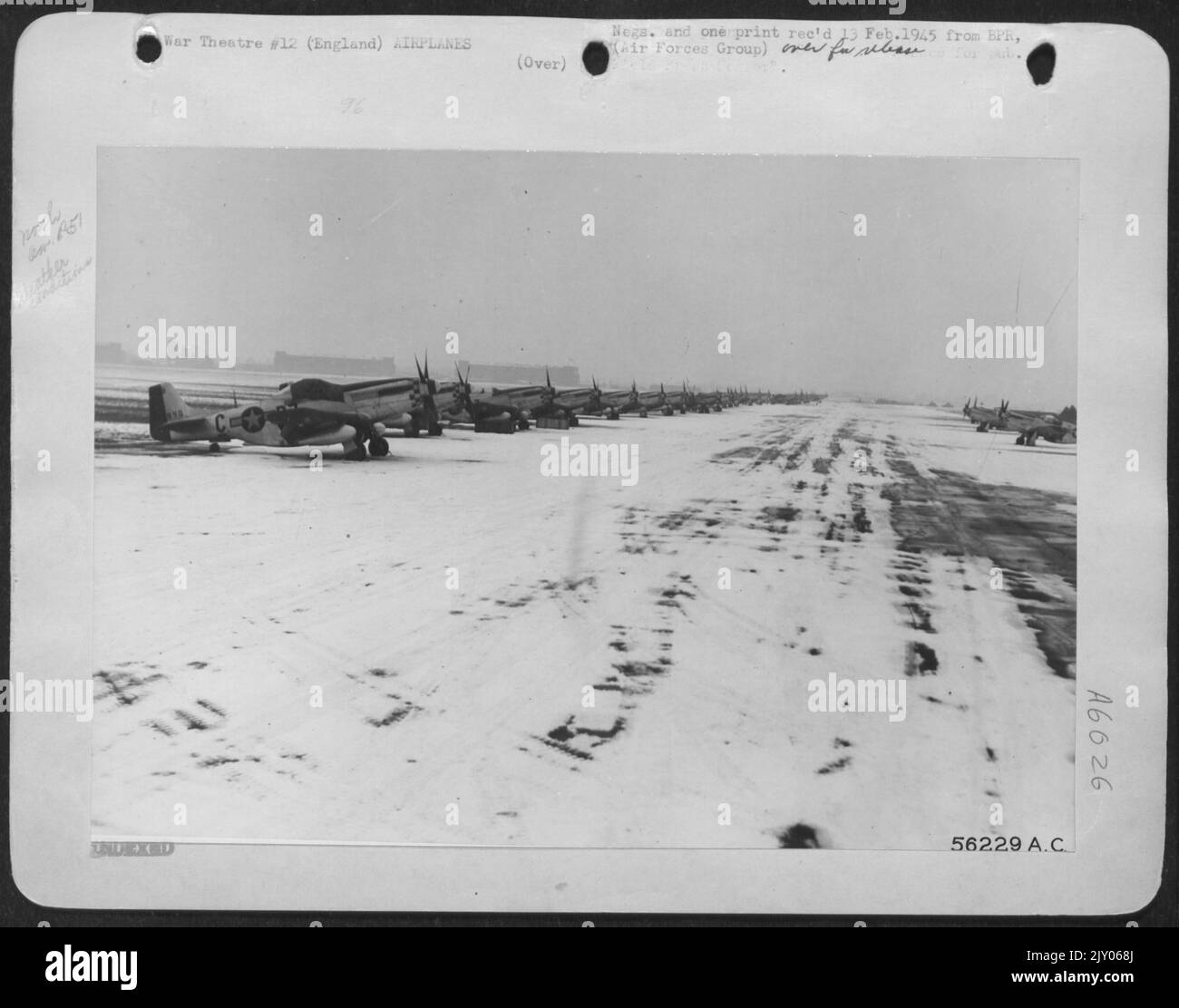 At a U.S. 8th AF fighter base in England, these North American P-51 ...