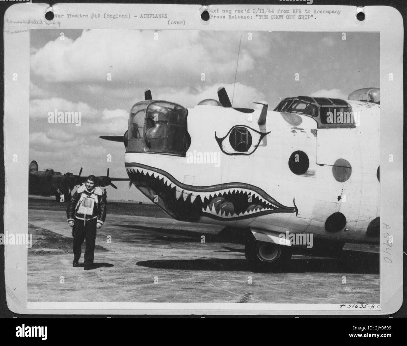 THE SHOW OFF SHIP-That's what the boys of a Liberator base of the U.S ...