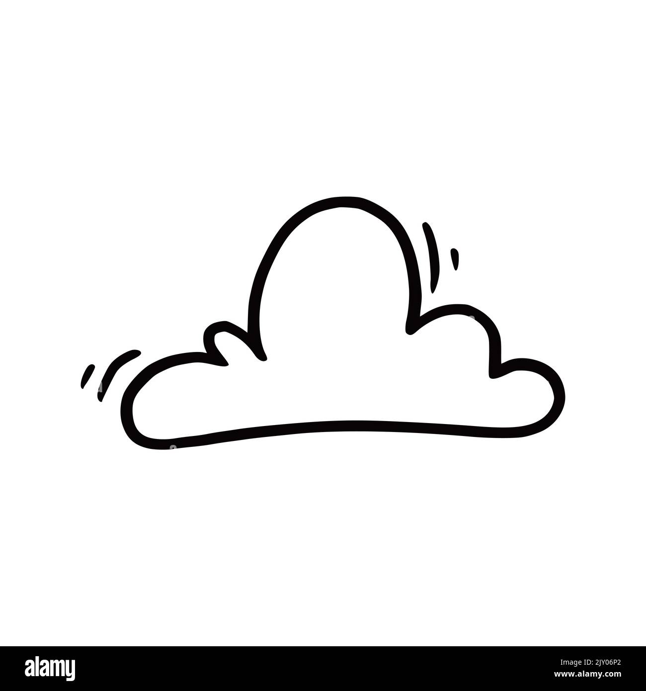 Hand drawn cloud set. Doodle sketch style cloud. Simple outline ...