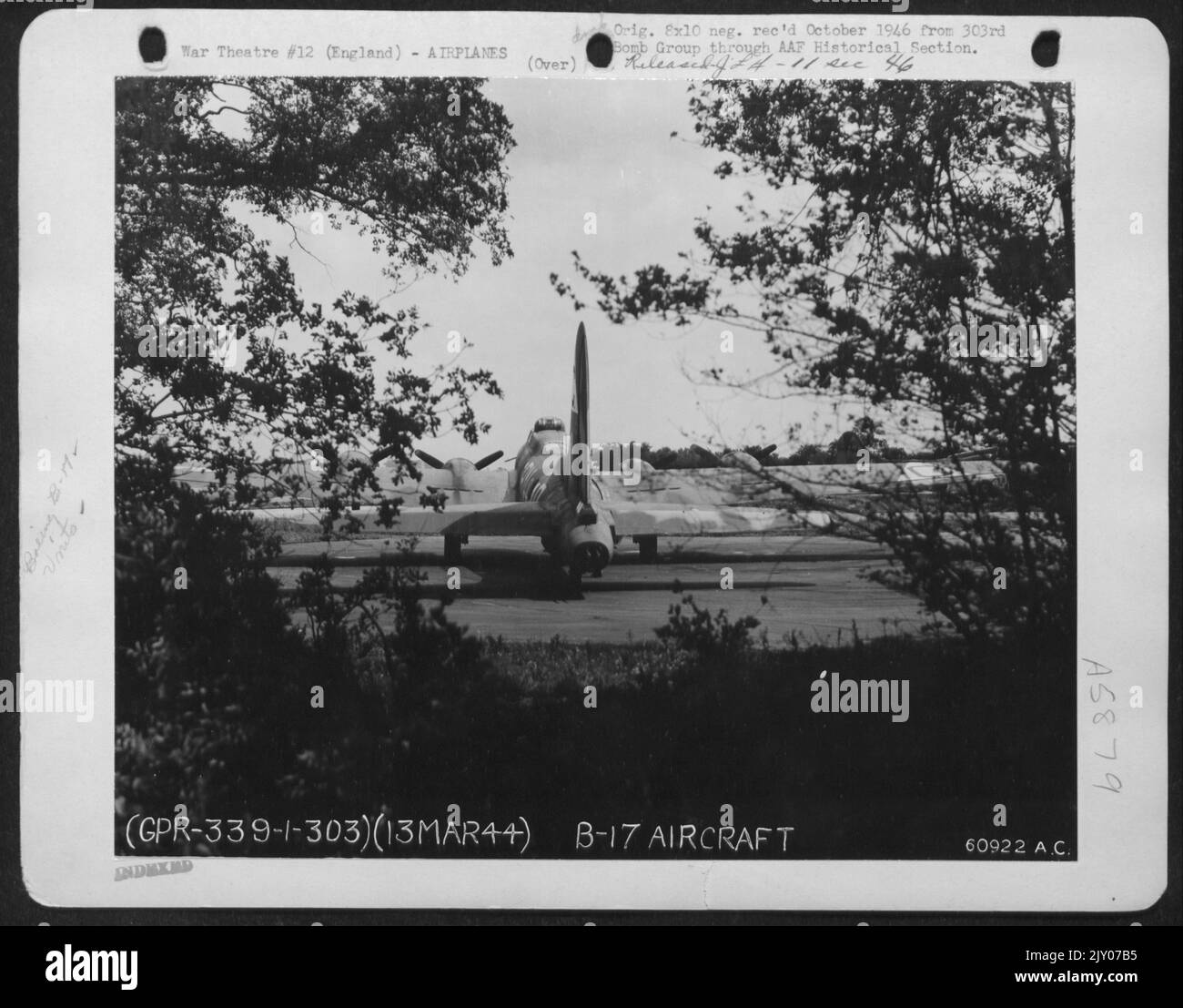 A Boeing B-17 "Flying Fortress" Of The 303Rd Bomb Group, Parked In A ...