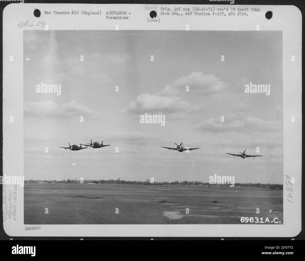 Formation Of Republic P-47 'Thunderbolts' Of The 353Rd Fighter Group ...