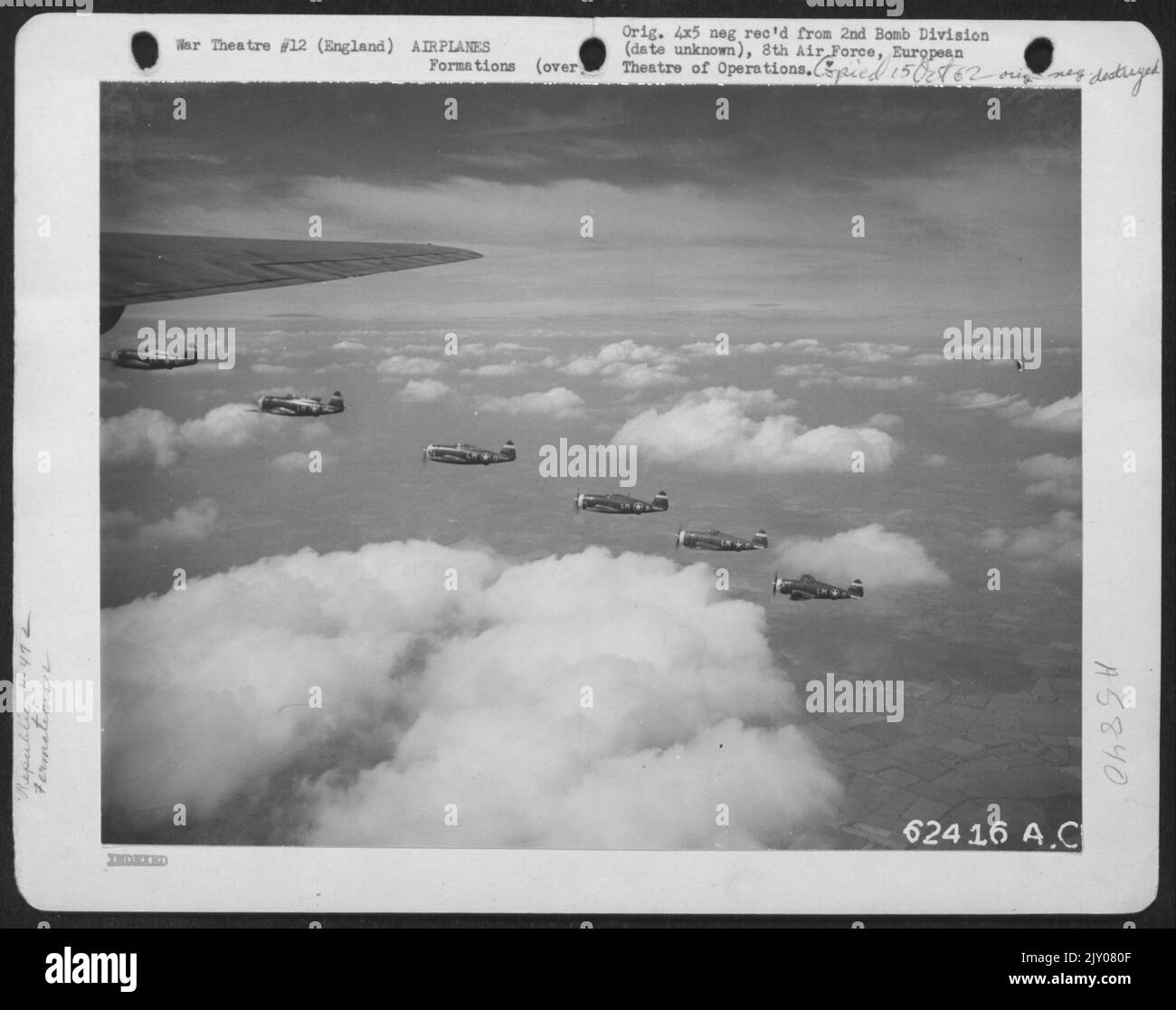 Formation Of Republic P-47 'Thunderbolts' Somewhere Over Europe ...