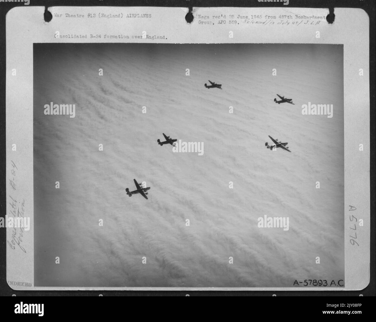 Consolidated B-24 Formation Over England Stock Photo - Alamy