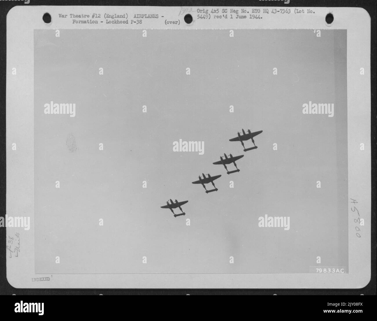 Lockheed P-38S Of The 38Th Fighter Squadron, Based At Nuthampstead ...