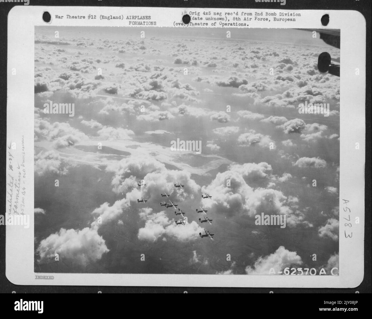 A Formation Of Consolidated B-24 "Liberators" Of The 2Nd Bomb Division ...