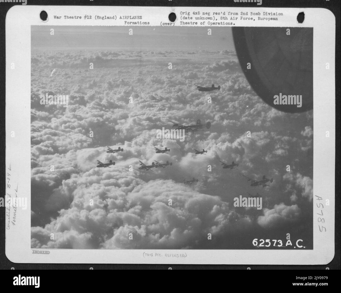 A Formation Of Consolidated B-24 "Liberators" Of The 2Nd Bomb Division ...