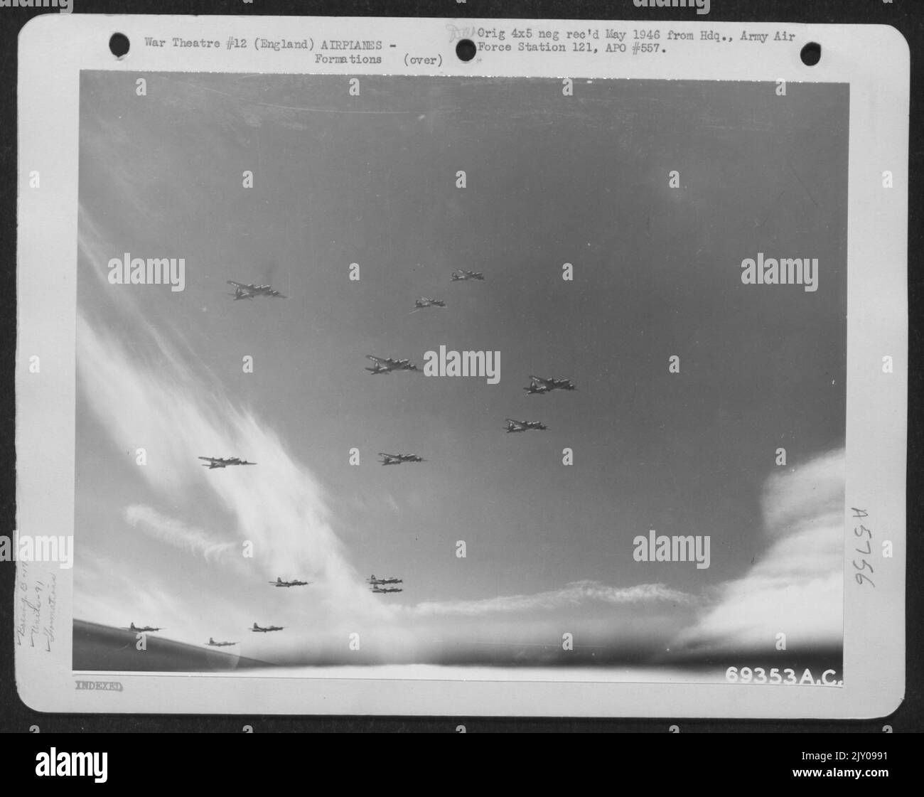 A Formation Of Boeing B-17 "Flying Fortresses" Attached To The 91St ...