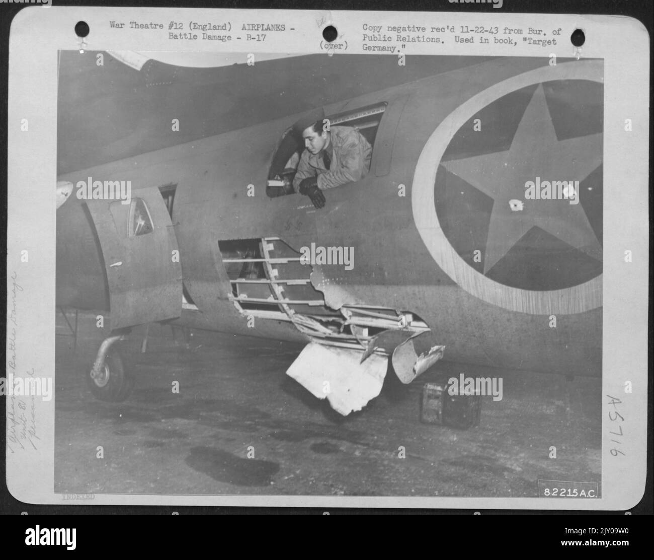 At An Eighth Air Force Base Somewhere In England, S/Sgt. Anthony L. Santoro Looks Out The Waist ...