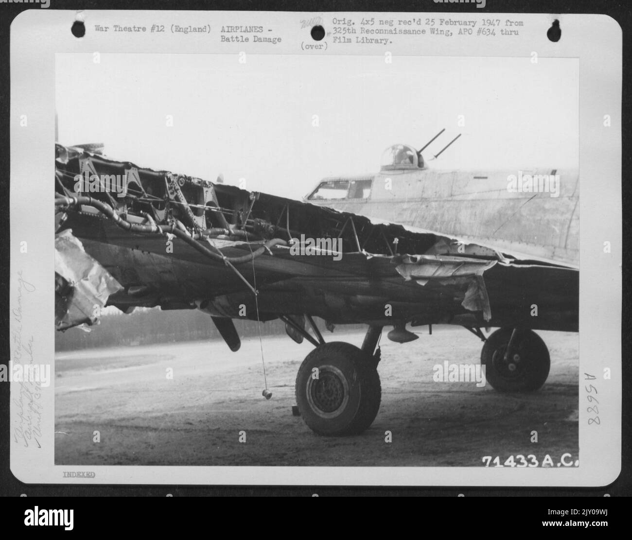 Damaged Wing Of The Boeing B-17 