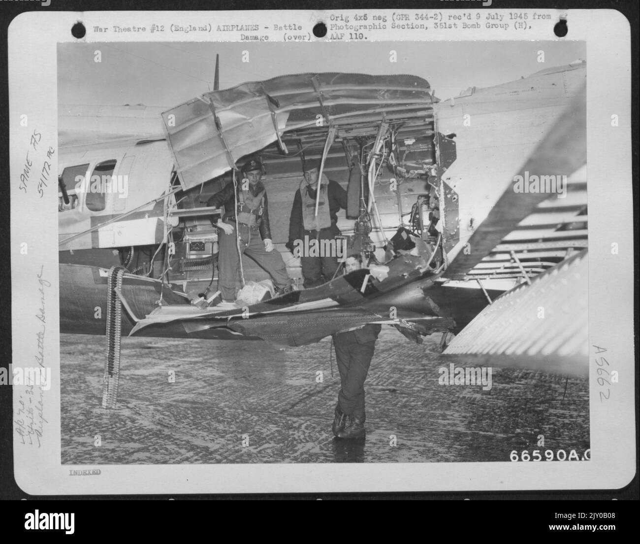 Boeing B-17 "Flying Fortress" (A/C No. 004) Damaged By Flak Over Enemy ...