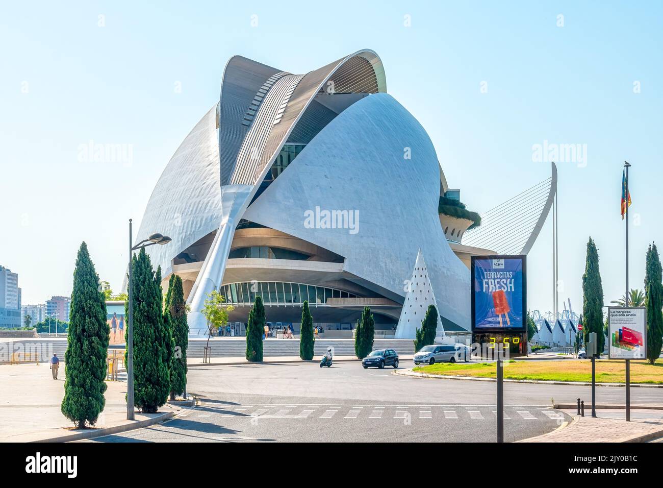 The City of Arts and Sciences. High angle view of the Palau de les Arts ...