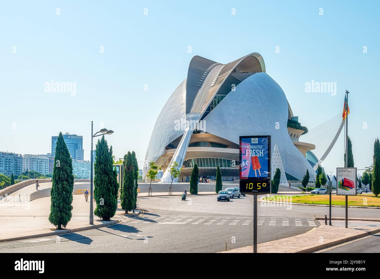 The City of Arts and Sciences. High angle view of the Palau de les Arts ...
