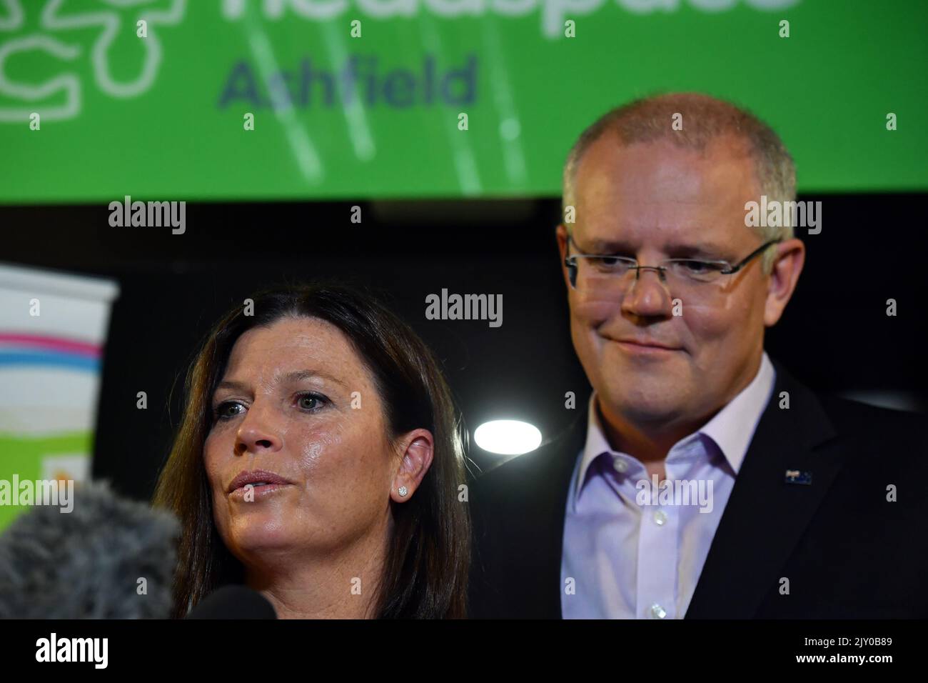 Prime Minister Scott Morrison and wife Jenny at a press conference ...