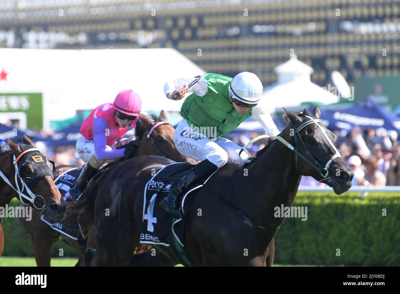 Jockey Coby Jennings rides Bobbing to victory in race 3, the Polytrack ...
