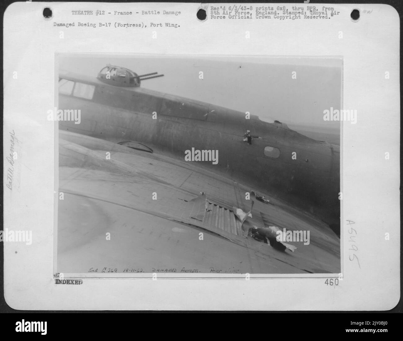 Damaged Boeing B-17 (Fortress), Port Wing Stock Photo - Alamy