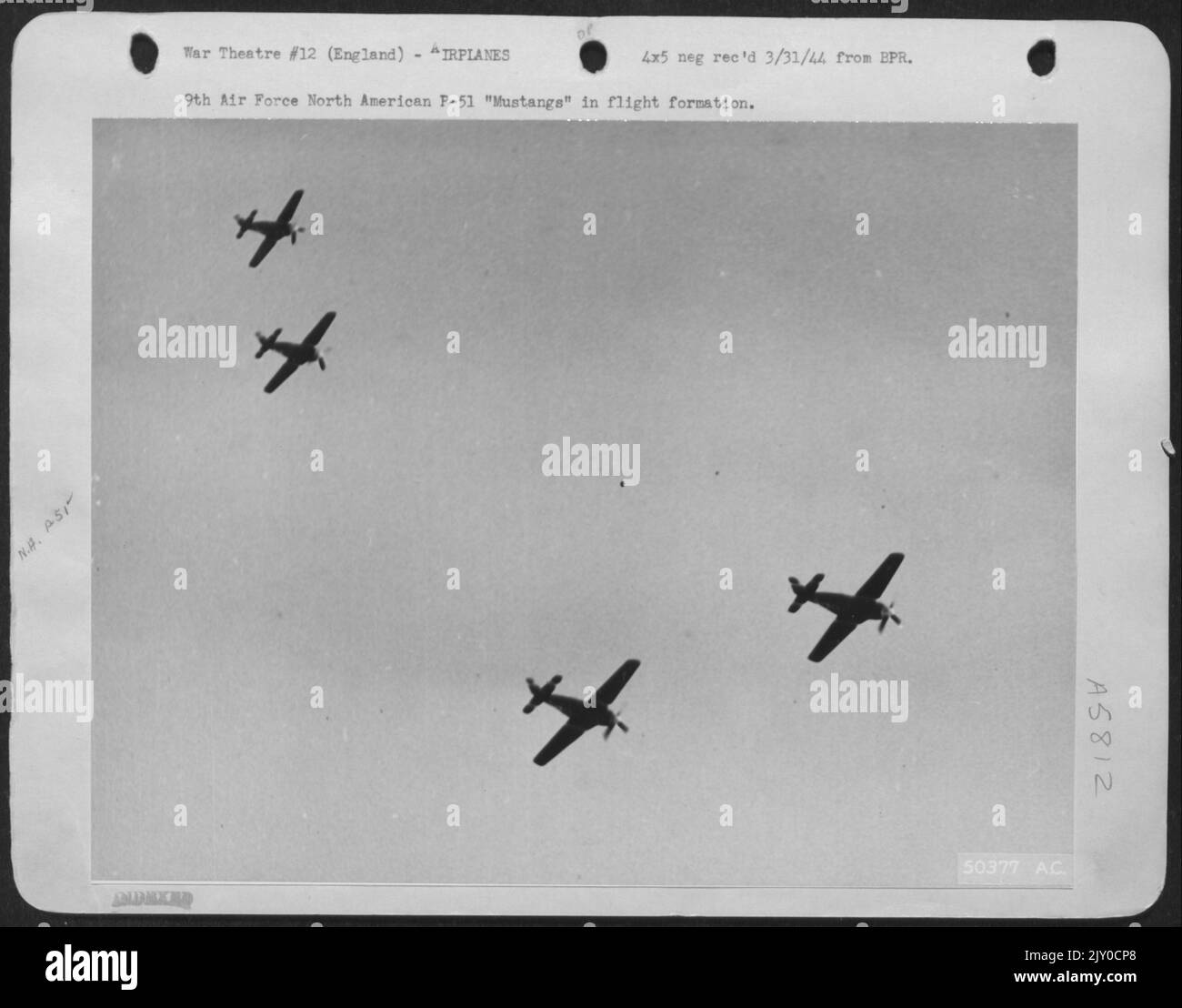 9th Air force North American P-51 "Mustangs" in flight formation Stock ...