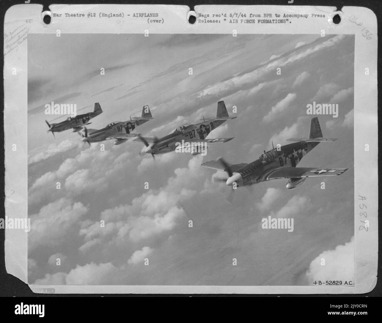 Air force formations snapped while escorting bombers of the 8th Air ...