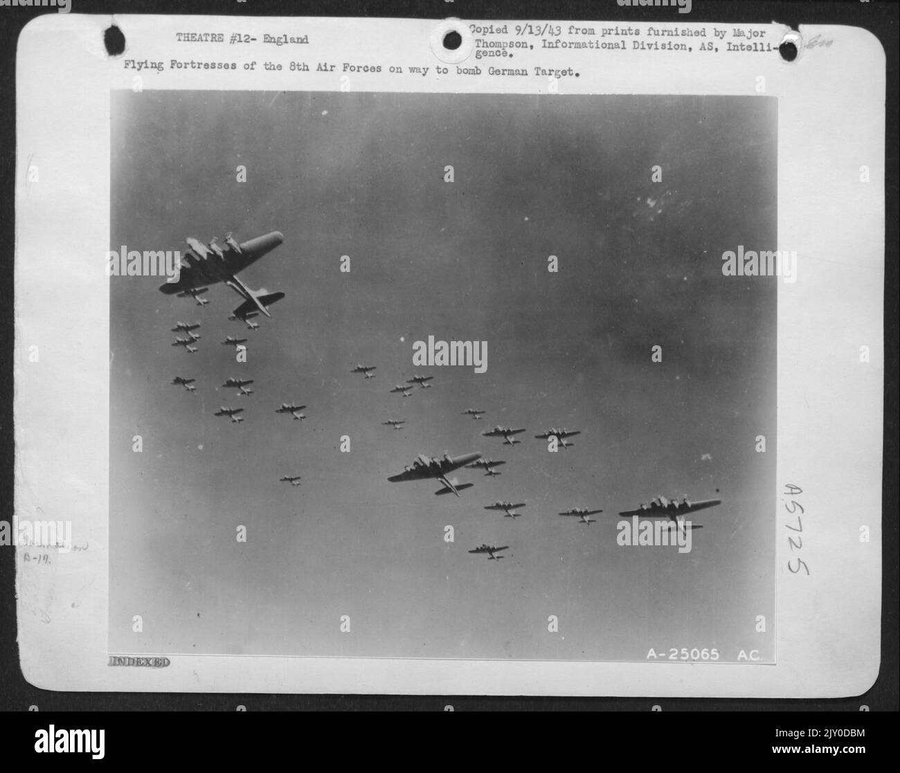 Flying ofrtresses of the 8th Air forces on way to bomb German Target ...