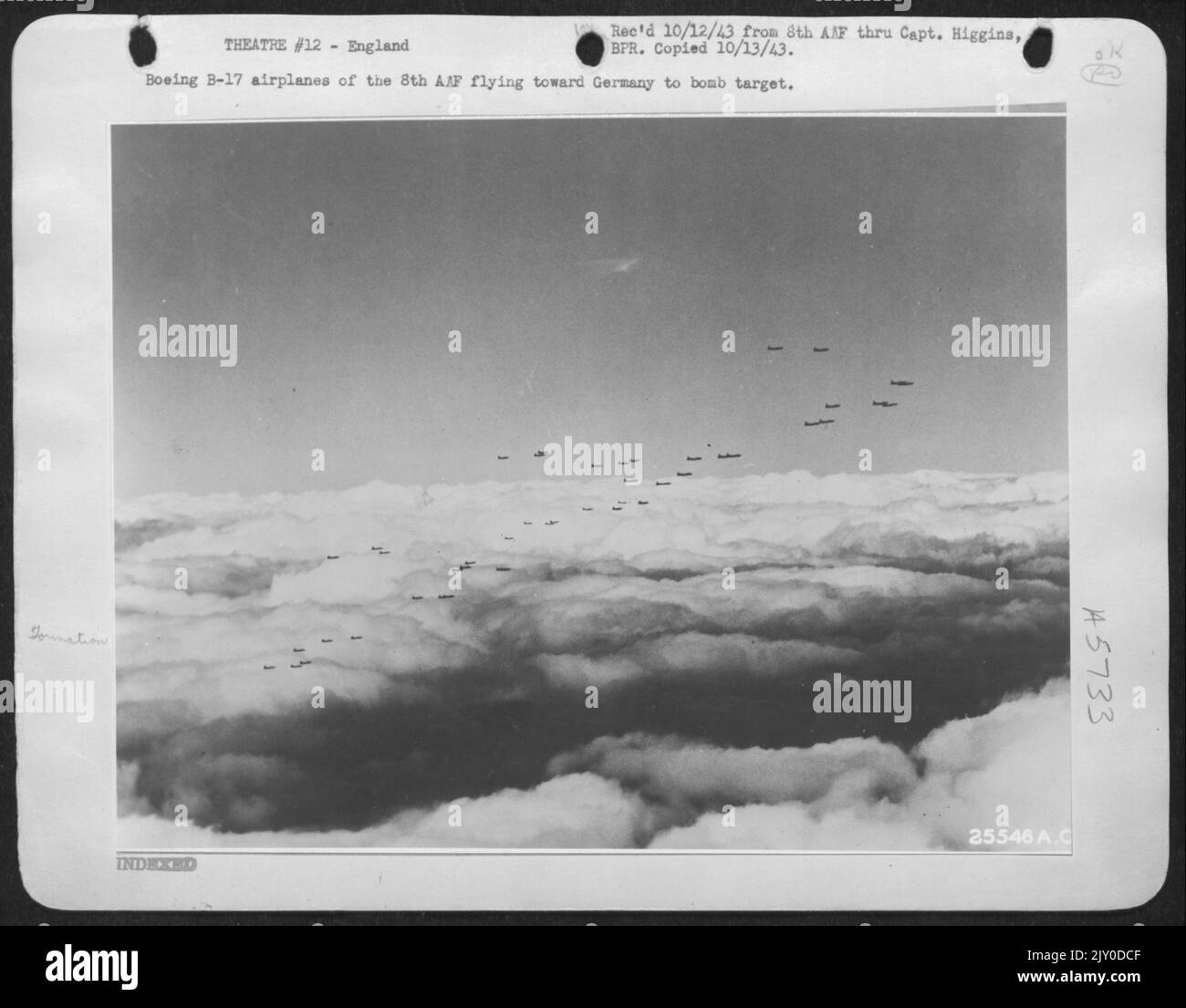 Boeing B-17 airplanes of the 8th AAF toward Germany to bomb target ...