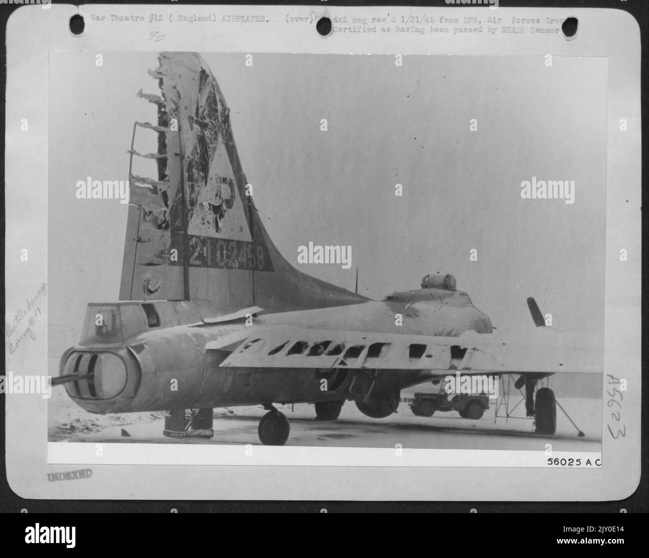 Hit twice by flak, the Boeing B-17 Flying ofrtress flew all the way ...