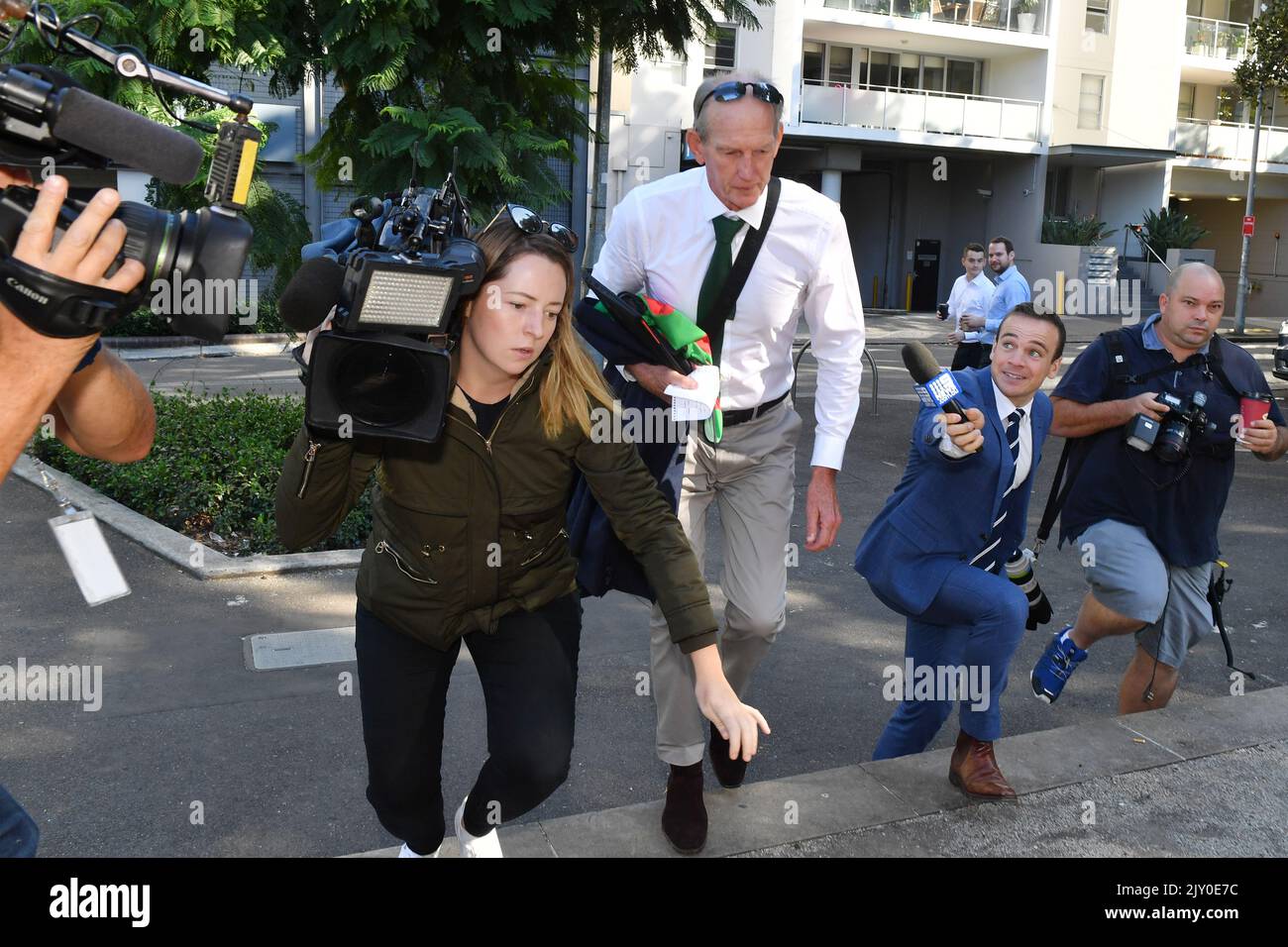 South Sydney Rabbitohs coach Wayne Bennett arrives at Redfern Oval ...